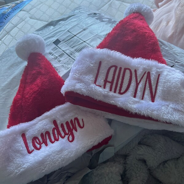 Personalized Embroidered Santa Hat, Personalized Christmas, Xmas Wear ...