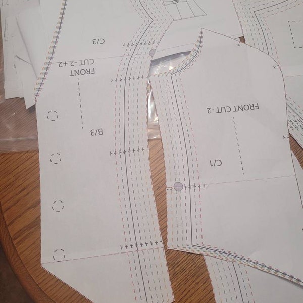 Men Mandarin Collar Shirt Sewing Pattern All Size Grading XS to XXXL in ...