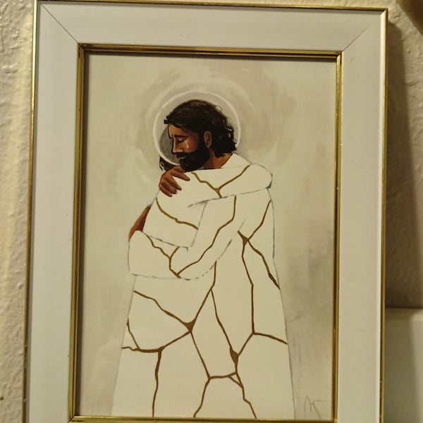 Kintsugi Christ Print: 'he Binds up the Broken Hearted' - Etsy