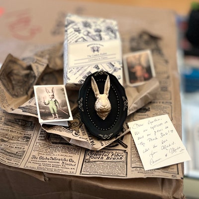 Curiosity Cabinet Hanging Chain Sign Vintage Cabinet Small Framed Print ...