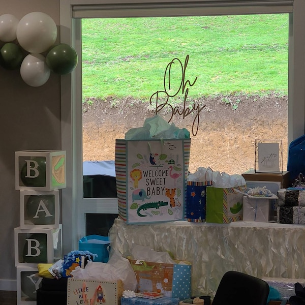 Oh Baby Sign Wood Cut Out Baby Shower Backdrop Oh Baby Sign Baby ...