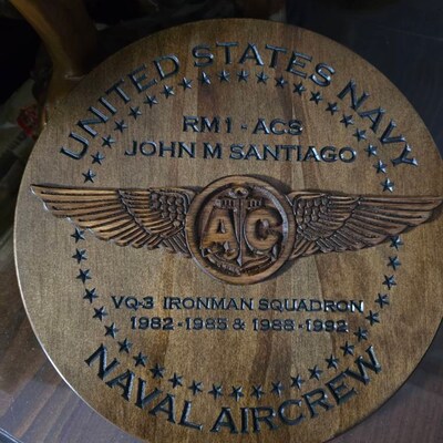 USMC Staff NCO Series Carved Wood Plaque Sergeant Major Retirement ...