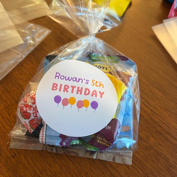 Personalized Safari Birthday Sticker, Custom Goody Bag Party Favor ...