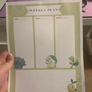 Pokemon Water Type Planner and Notes Template Printable Planner Digital ...