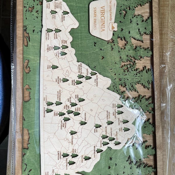 Virginia State Park Travel Map, VA State Park Tracker Map, Travel ...