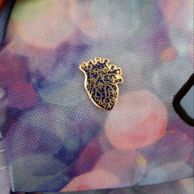 Galaxy Anatomical Heart Mini Enamel Pin Blue & Gold - Etsy