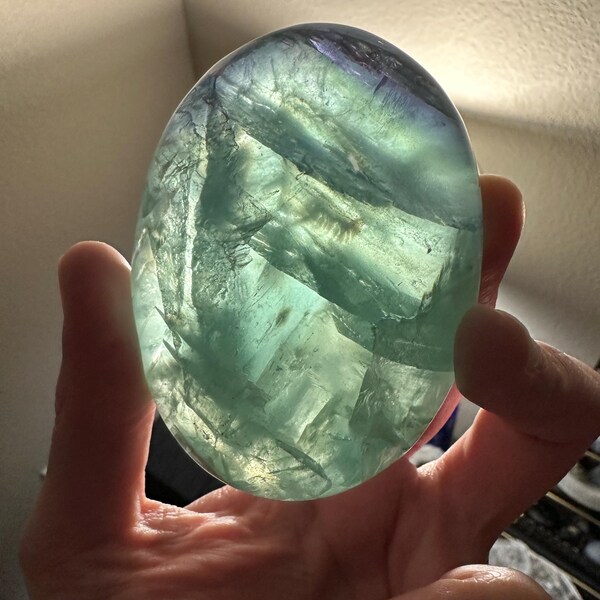 Large Fluorite Crystal Bookend. Polished Crystal Bookend. Stone ...