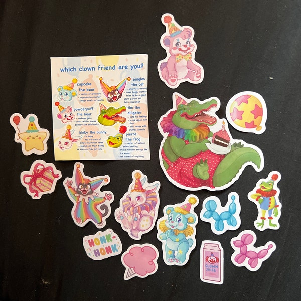 Clown Squad Kawaii Sticker Set 14pc - Etsy UK