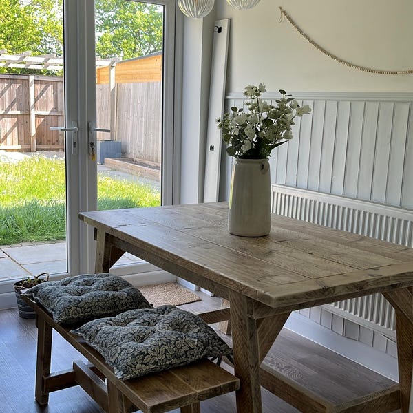 Solid Wood Farmhouse Dining Room Table - the Coast Table in Hazel - Etsy UK