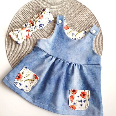 Girl's Pinafore Dress Pattern, Apron Dress Pattern, Baby Dress Sewing ...