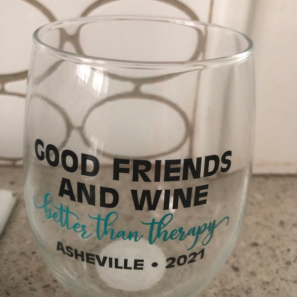 Girls Weekend Decals | Better Than Therapy | Vinyl Decals for Wine ...