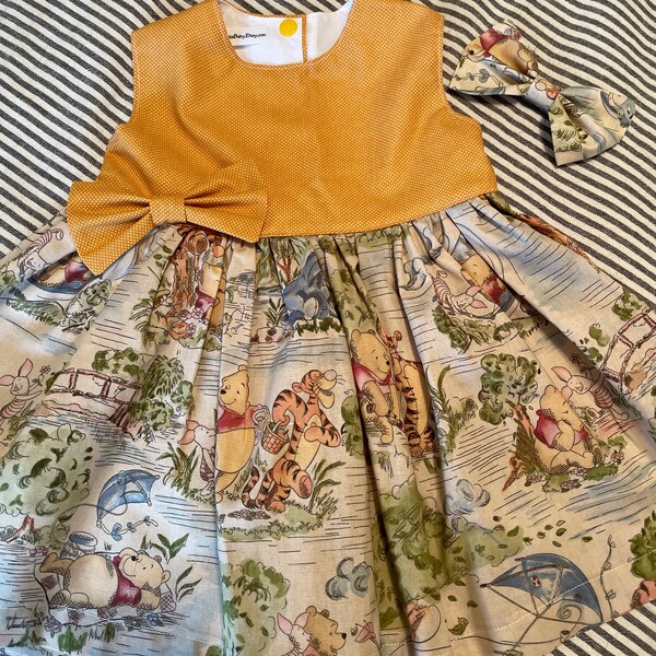 Winnie the Pooh Dress Disney Winnie Dress Buttercup W/ Tan Winnie ...