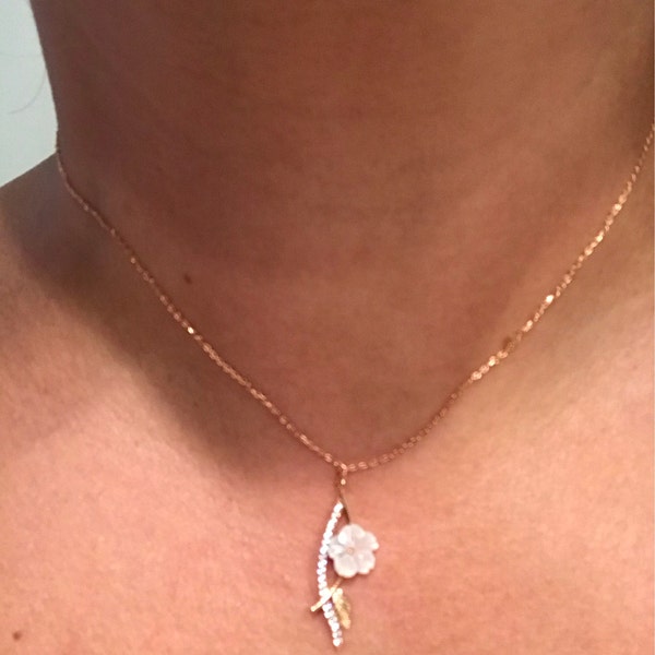 Circle Love Moire Flowers Necklace Women Silver Necklace Rose Gold ...