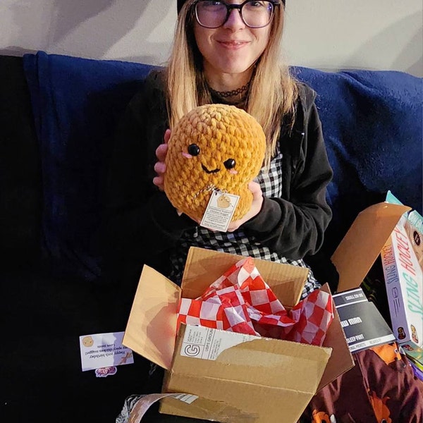 Emotional Support Chicken Nugget, Crocheted Nugget Plush, Gift for ...