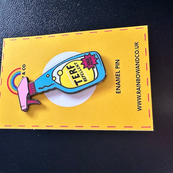 TERF Repellent Enamel Pin | Trans Rights Pride Badge - Etsy