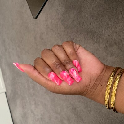 Solid Color 120 Color Selection Hand Printed Press on Gel Nails DIY Customizable Various Shapes ...