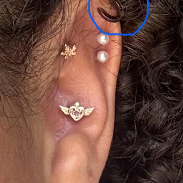 Gauge Conch Piercing Mens Earring Triangle - Gold Plated Over 925 ...
