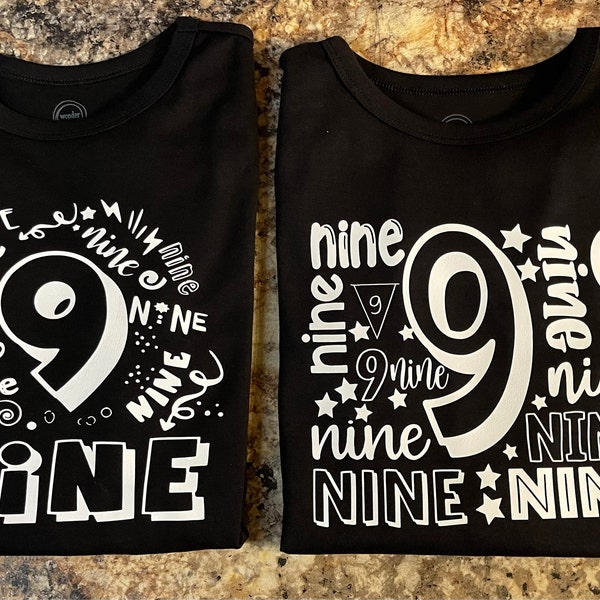 Number 9 Birthday Svg, Nine Svg, 9 Year Old Svg, Ninth Birthday Svg, 9 ...