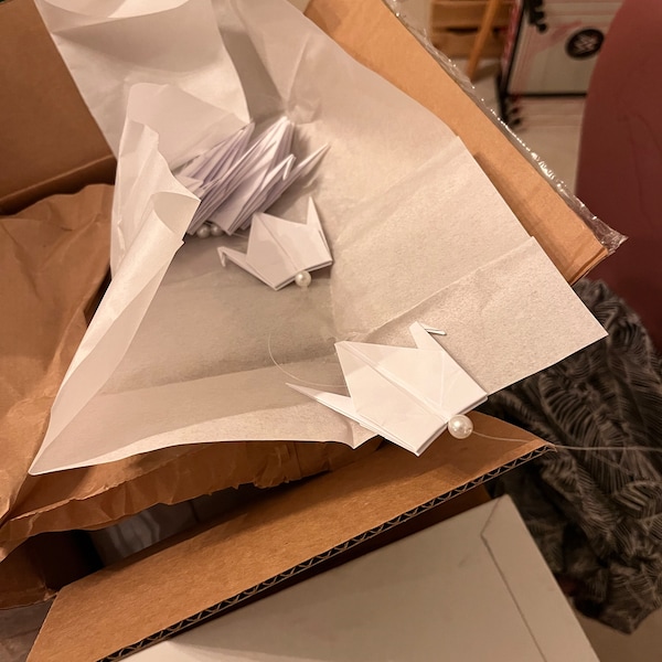 Custom Origami Crane Garland ONLY White Paper - Etsy