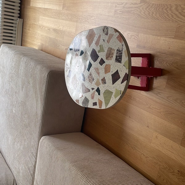 White Terrazzo Table Top With Stone Flakes and Chips for Restaurants ...