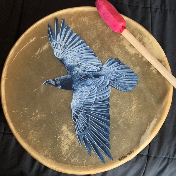Raven in Flight Native American Indian Tribal Style Hoop/frame/hand ...