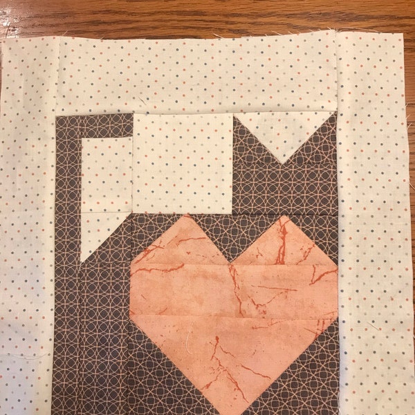 Digital PDF Quilt Block Pattern|heart Cat Quilt Block Pattern|modern ...