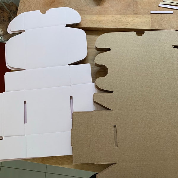 8 Pcs Kraft Carton Bottle Carrier, Holder, Box With Handle, Gift ...