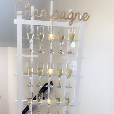 Champagne Glass Holder Wall Mounted Shelves. Clear, Thick, Durable ...