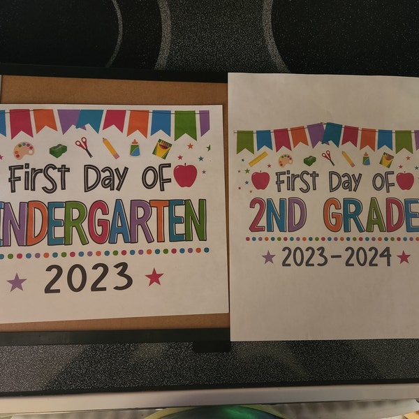 Girl First Day of 2nd Grade Sign INSTANT DOWNLOAD Photo Prop First Day ...