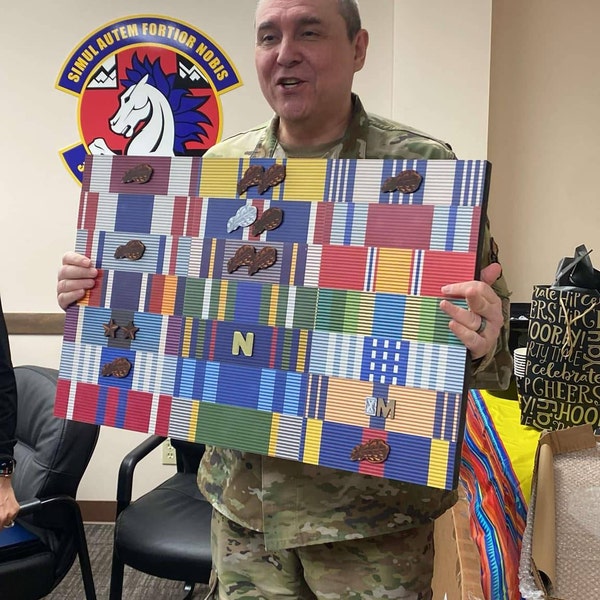 Military Ribbon Rack for Military Retirement - Etsy