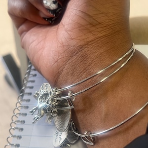 Silver Bangles With Charms, Silver Charms, Stackable Bangles,silver ...