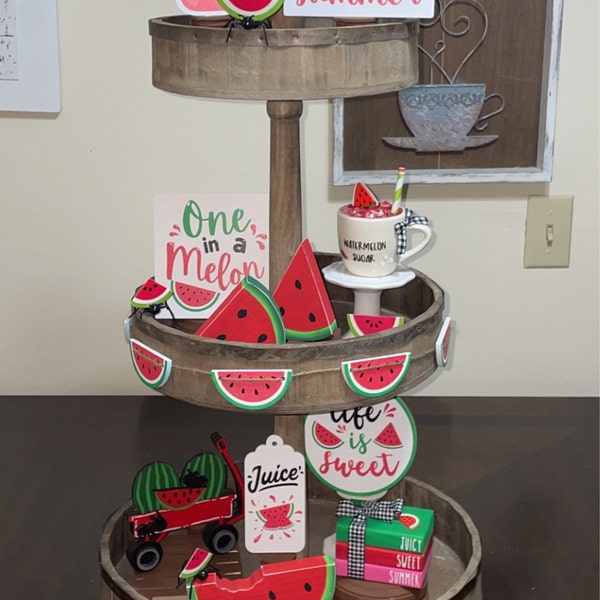 Watermelon Stand, Watermelon Signs, Tiered Tray Decor, Tiered Tray ...