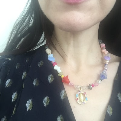 Pretty 18k Gold Plated Crucifix Necklace With Pink Cubic Zirconia ...