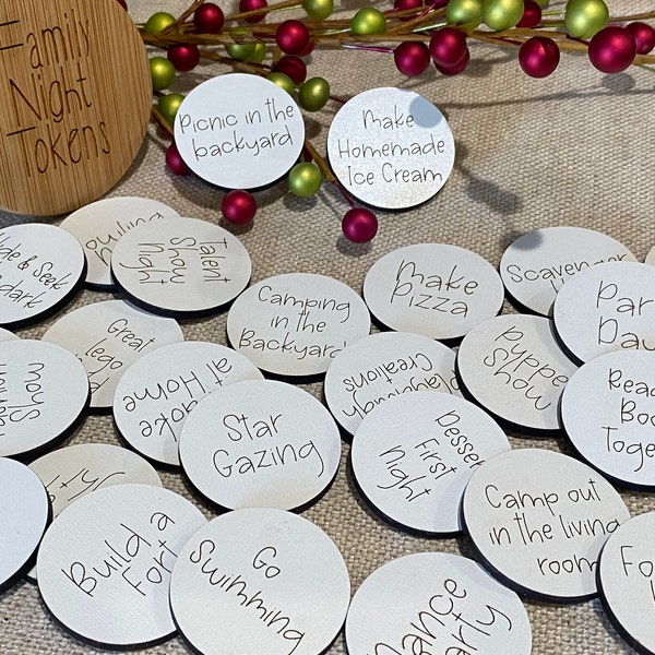 Family Date Night Activity Tokens SVG - 31 Family Activity Tokens ...