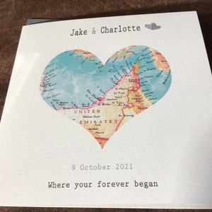 Special Location Map Card Personalised Anniversary Card - Etsy UK
