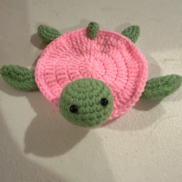 Cute Crochet Turtle Coasters, Tortoise Coaster, Turtle Mug Rug, Table ...