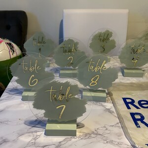 Table Number Sticker, Elegant Wedding Reception Vinyl Decal Numbers ...