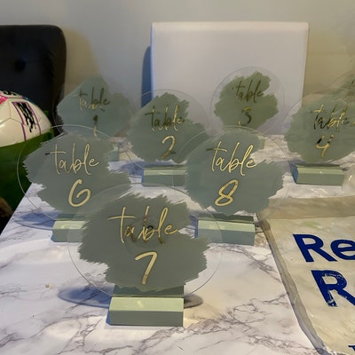 Table Number Sticker, Elegant Wedding Reception Vinyl Decal Numbers ...