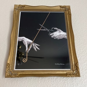 Thread of Life Ancient Greek Mythology Art Print, Hand Embellished Gold ...