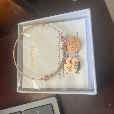 Custom Handwriting Bracelet Personalized Circle Bangle Bracelet ...