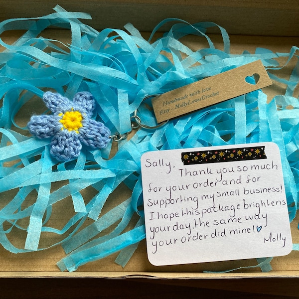 Handmade Crochet Forget Me Not Keychain - Dementia & Alzheimers ...
