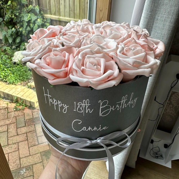 Hot Air Balloon Flower Box, Hat Box Flowers, Birthday Balloon ...