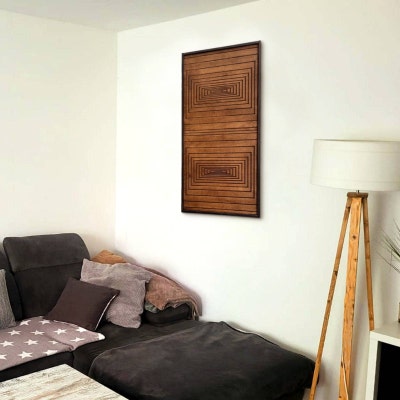 Rustic Wood Wall Art Framed, Modern Minimalist Wall Art Design ...