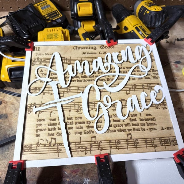 Amazing Grace Stand Decor Laser Cut Svg,amazing Grace Files Svg ...