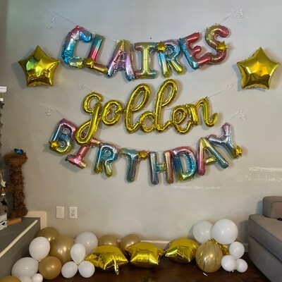 Golden Birthday Balloons Golden Birthday Party Decor Golden Birthday ...