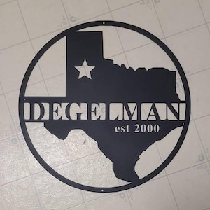 Custom Texas Metal Sign, Last Name Metal Sign, Metal Established Family ...