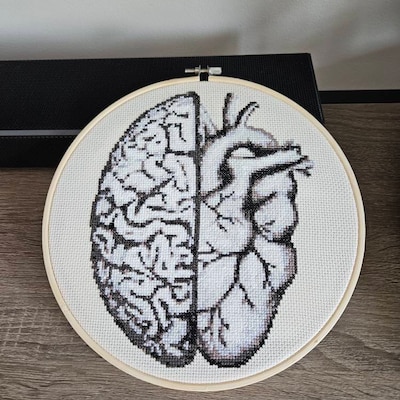 Brain Cross Stitch Pattern Human Anatomy Brain Cross Stitch Easy Cross ...