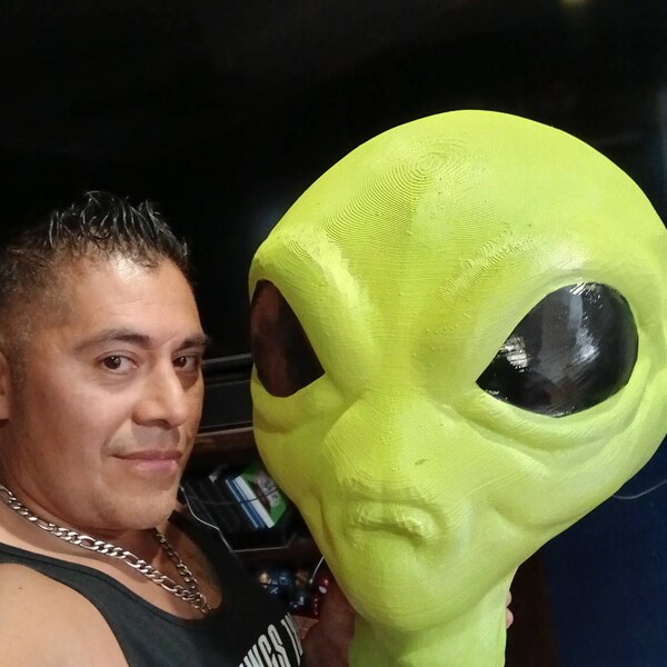 Alien Wall Art - WORLD'S LARGEST Extraterrestrial Head & Hands, Unique ...