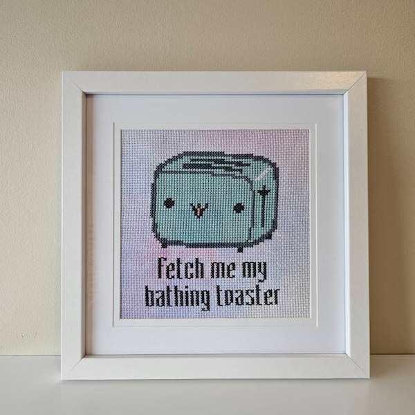 Fetch Me My Bathing Toaster Cross Stitch Pattern, Funny Décor, Kawaii ...