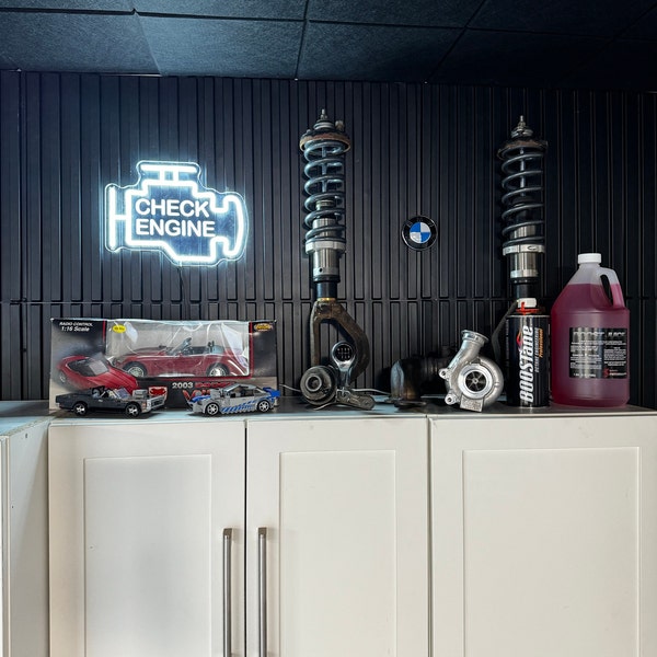 Check Engine Neon Sign, Car Neon Sign Garage Sign Custom Neon Sign ...